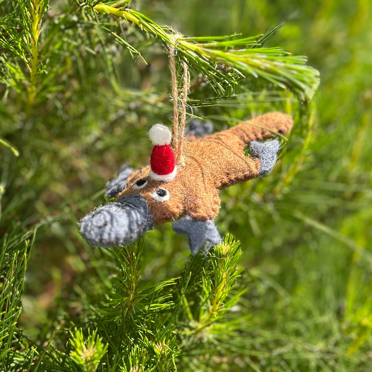 Christmas Platypus - Felt Tree Decoration - Sky Gypsies