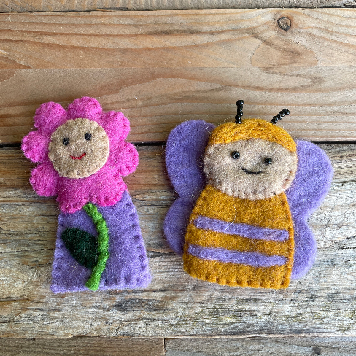 Bee and Flower - Finger Puppet Set – Sky Gypsies