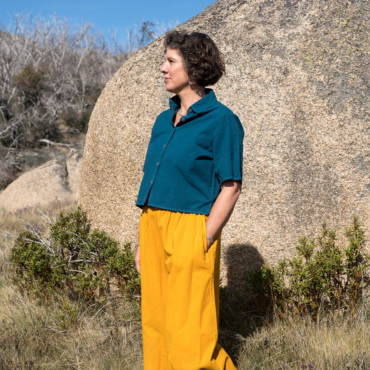 Cotton Crop Shirt with Side Slits & Boxy Shape | Versatile – Sky Gypsies